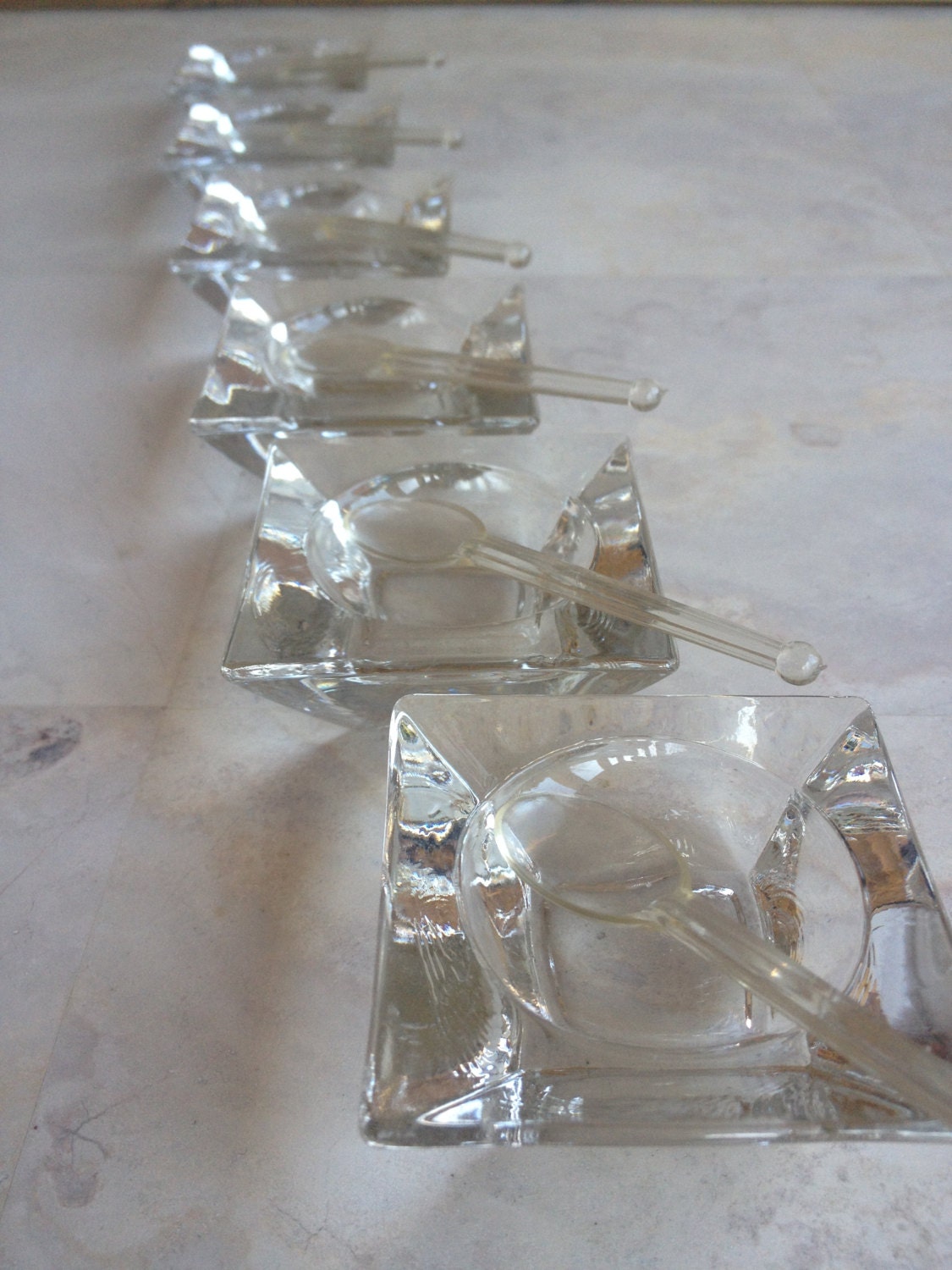 Vintage Crystal Salt Cellars w/ Spoon Glass Set -#4416 – Haute Juice