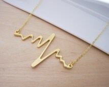Popular items for heart beat necklace on Etsy
