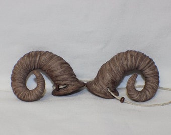 Brown twisted Maleficent horns by WildPlumBoutique on Etsy