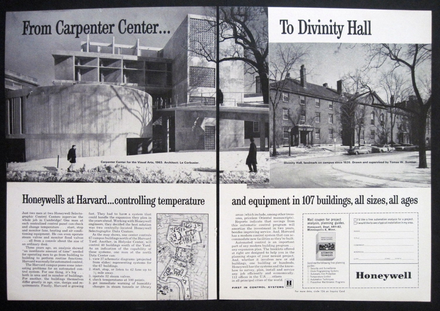 Le Corbusier design at Harvard Cambridge MA Corbu 1963 Print Ad – Haute ...