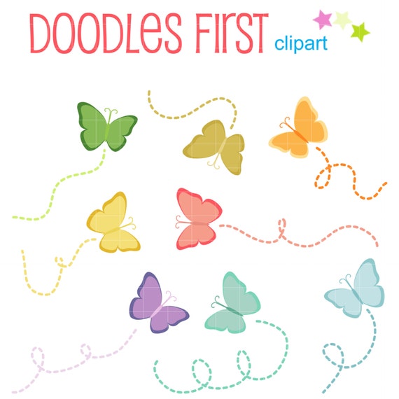 Fluttering Butterflies Digital Clip Art for Scrapbooking Card
