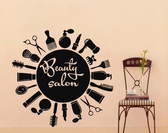 Wall Decals Hairdressing Hair Beauty Salon Decal Vinyl Sticker