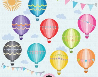Hot Air Balloon Clip Art HOT AIR BALLOONS Clip Art by SAClipArt