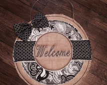 Popular items for burlap welcome sign on Etsy