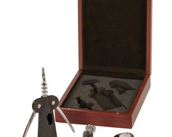 Personalized 5pc Wine Accessories Tool Kit Gift Set Engraved