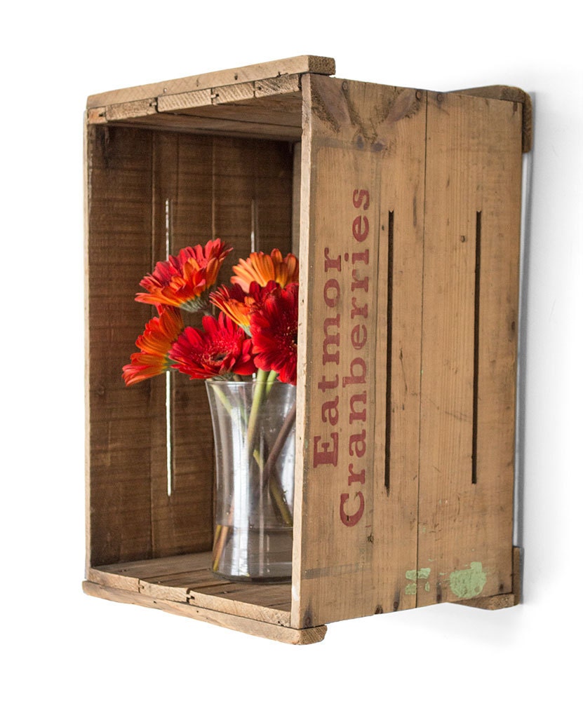 Crate Shelf – Vintage Wooden Crate – Wood Box – Unique Shelving – Wood ...