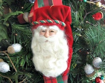Popular items for santa head ornament on Etsy