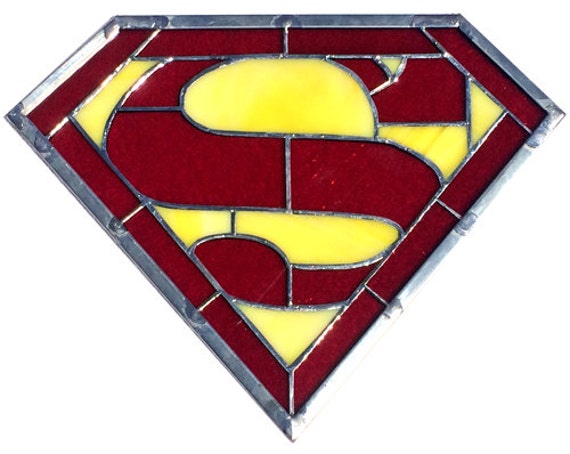 Items similar to Superman Logo - Stained Glass on Etsy