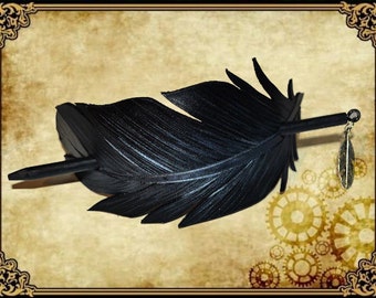 Raven hair pin | Etsy