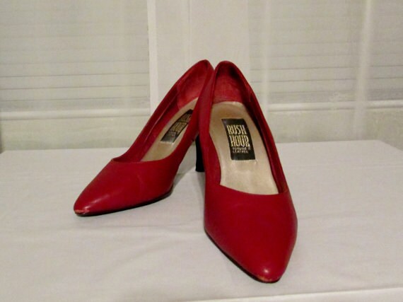 13-0753 Vintage 1980’s Red High Heels / Red Shoes / CLEARANCE ...