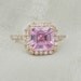 1.60 Ct. Brilliant Asscher Cut PInk Sapphire Engagement Ring