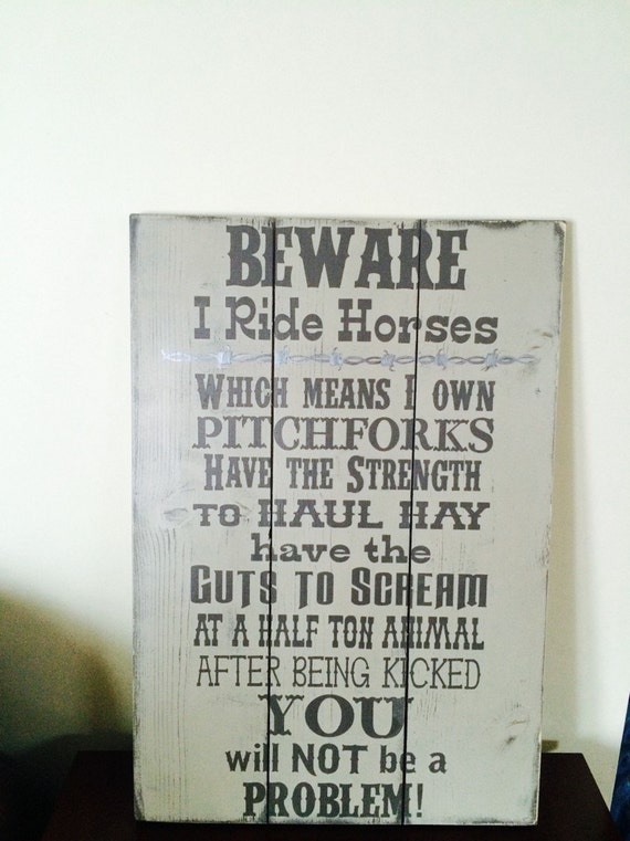 16.5x24 Hand painted western cowboy sign. Beware