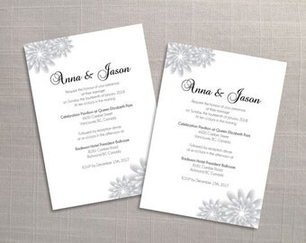 DIY Printable Wedding Invitation Card Template by EbinviStationery