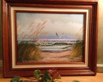 Original Oil Painting Sea Breeze by Artist David Forbis Beach Scene ...