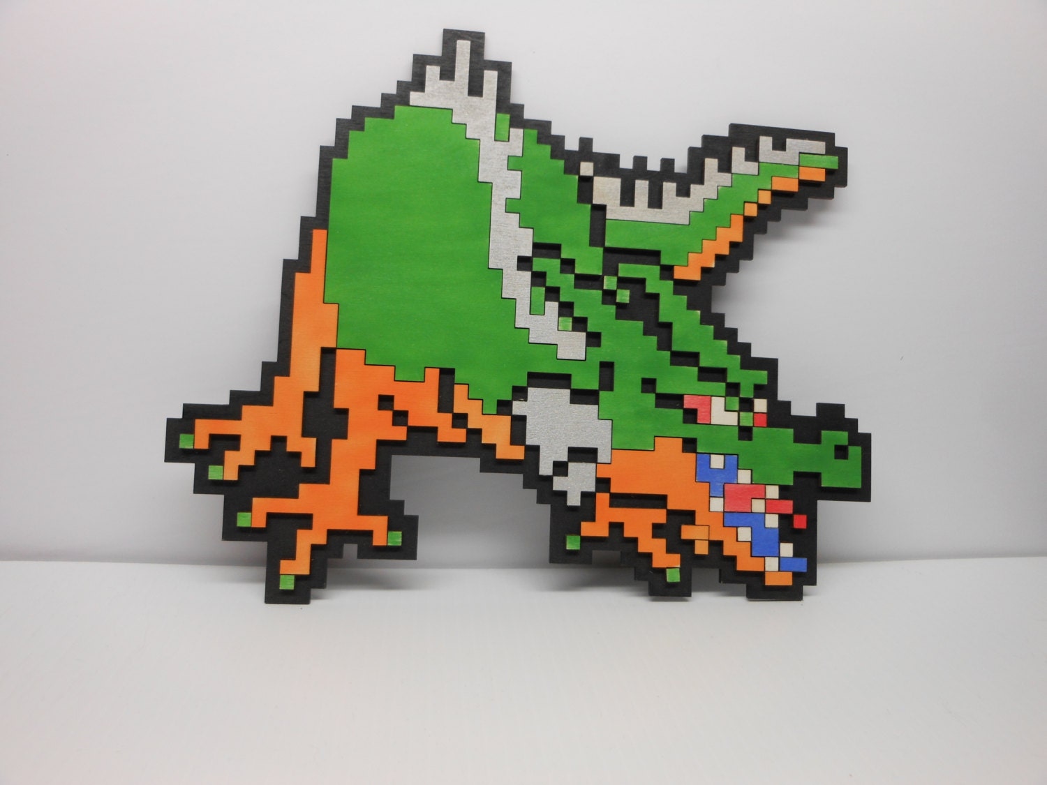 8 Bit Green Dragon from Dragon Warrior Dragon Quest Square