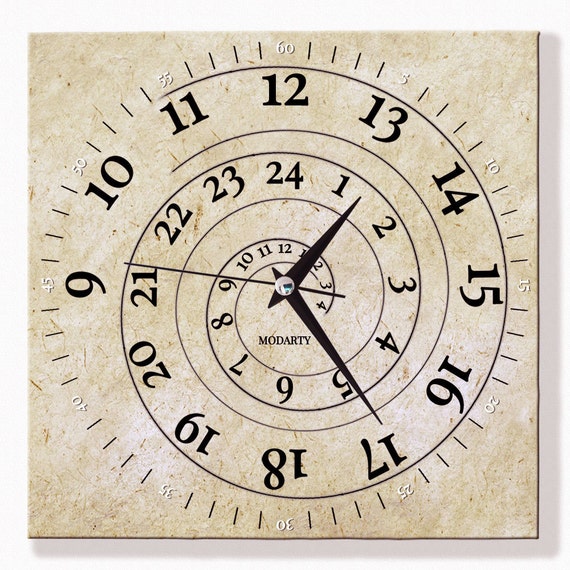 24 Hour Display Decorative Canvas Wall Clock Art Print Special Design ...