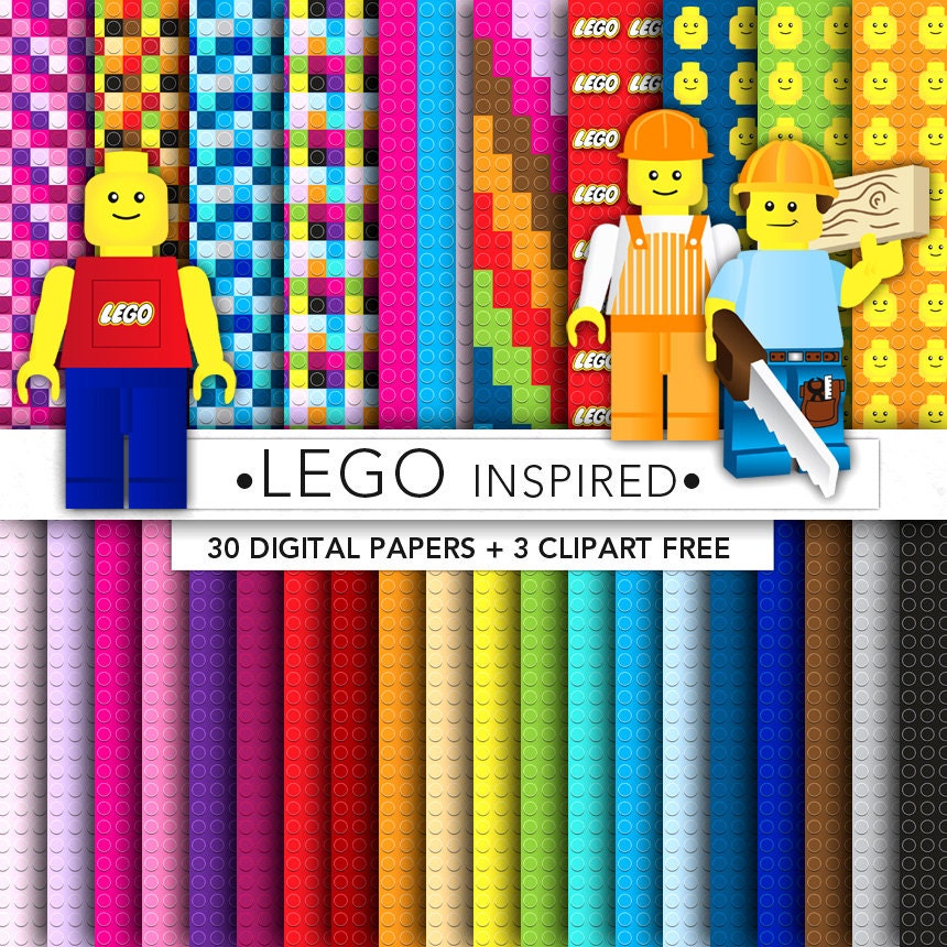 Lego digital paperLego by GraphicFarm on Etsy
