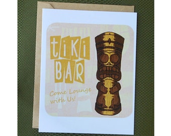 Tiki Bar Greeting Card, Tiki Card, Yellow, Cards For All Occasions ...