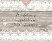Items similar to Lace border rustic, Wedding invitation border, frame ...