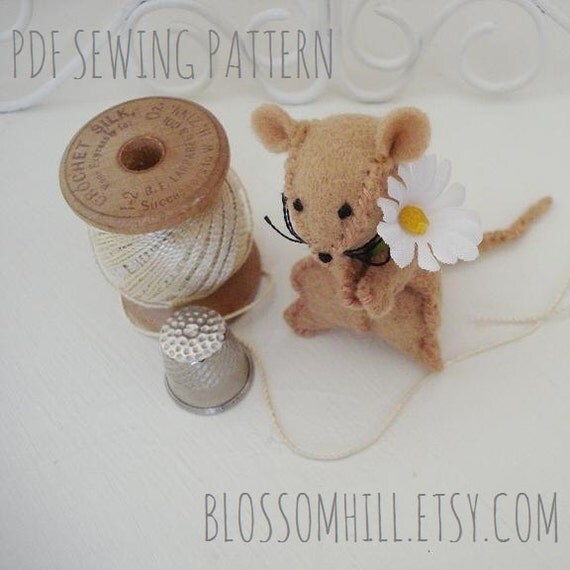 RESERVED Field Mouse Sewing Pattern and tutorial PDF