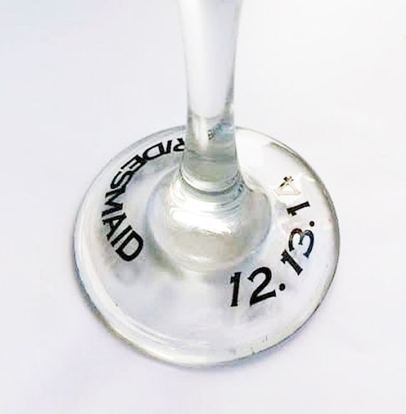 Single Diy Wine Glass Base Additions Date Or Title