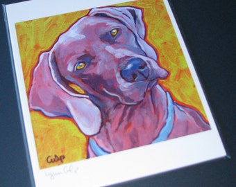 Mini Aussie Dog Blue Merle 8x10 Signed Art Print from Painting