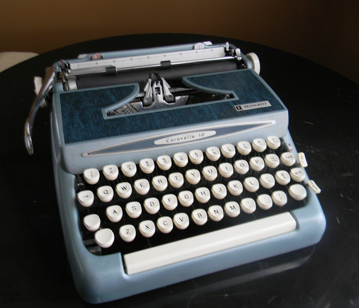 Vintage Smith Corona For Penncrest Caravelle 10 Teal Blue Tweed Manual ...