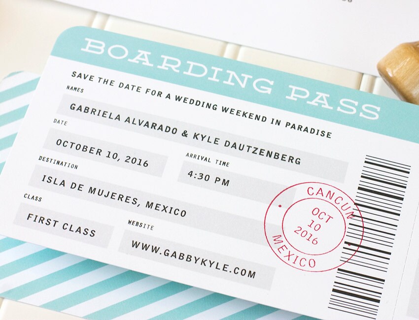 Boarding Pass Save The Date Destination Wedding By Paperandparcel Boarding Pass Save The Date Destination Wedding By Paperandparcel