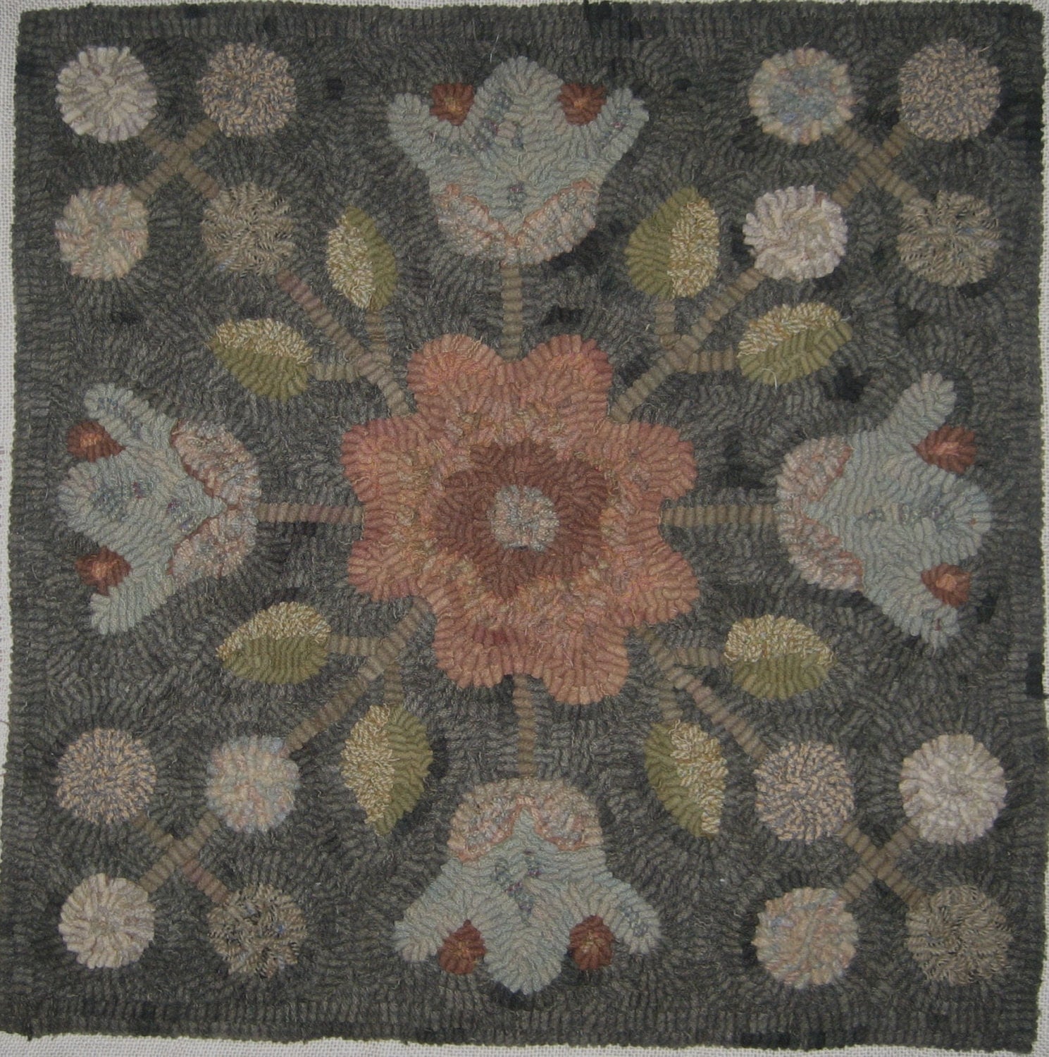 Primitive Rug Hooking Pattern Tulips and Lollipops