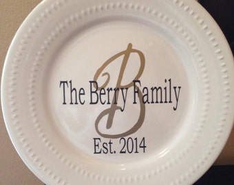 Monogrammed plate | Etsy