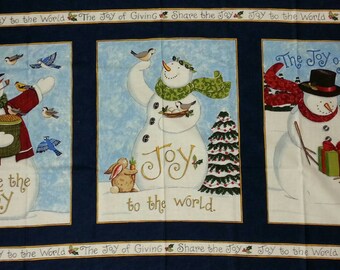 Popular items for snowman fabric panel on Etsy