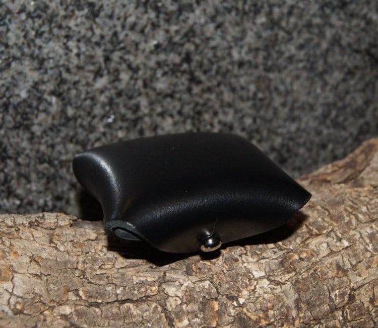 Coin Purse Leather Coin Purse Black Leather by OliveWoodJewellery