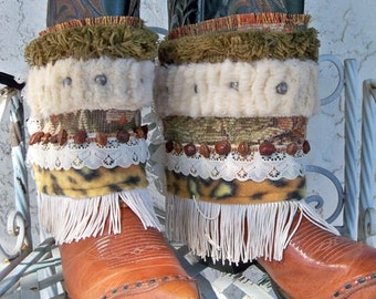 Boot Covers Boho Boots Bohemian Clothing Boot Spats Bling for Boots Leg ...
