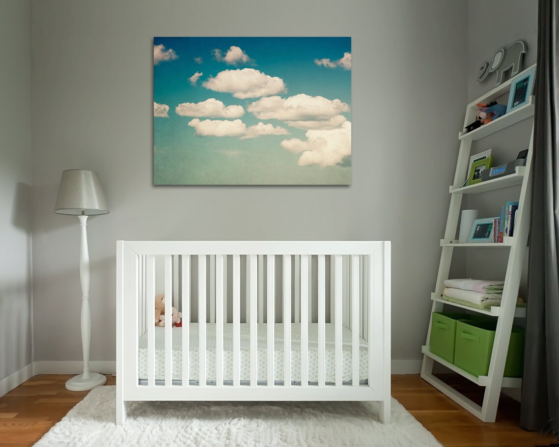 Cloud Canvas Art Sky Nursery Wall Decor Blue by PureNaturePhotos