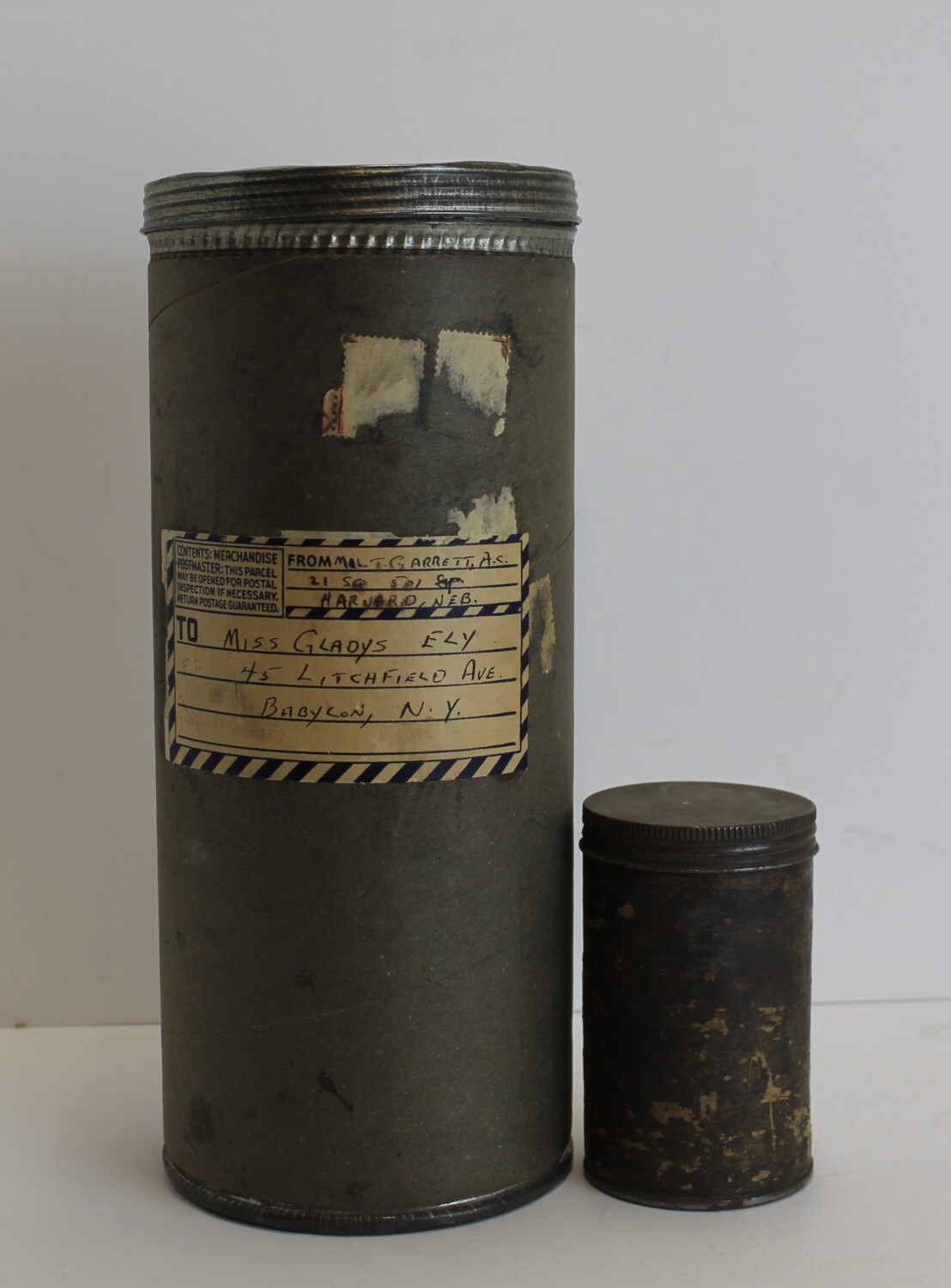 Vintage Rustic Storage Containers // Mailing Containers // Hard Paper ...