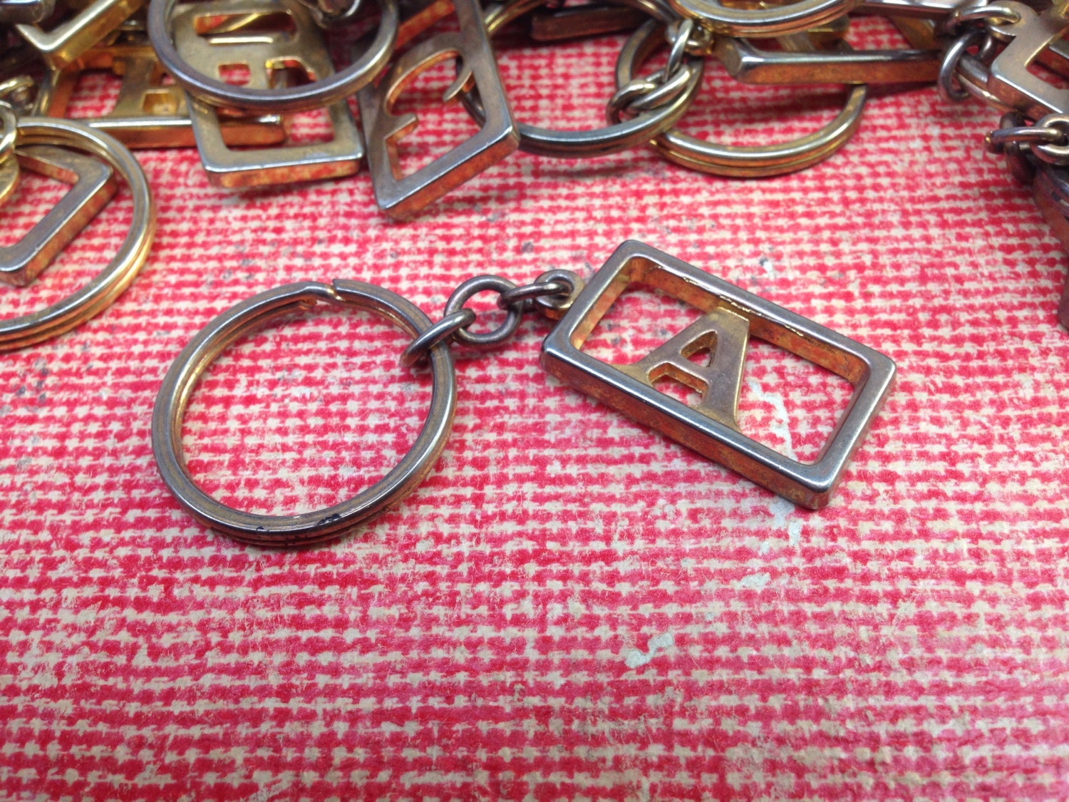 Vintage Gold Monogram Keychain – authentic key fob -vintage letter key ...