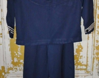 ON SALE Vintage Navy Blue & White Sailor 2 Piece Outfit, Shirt And ...