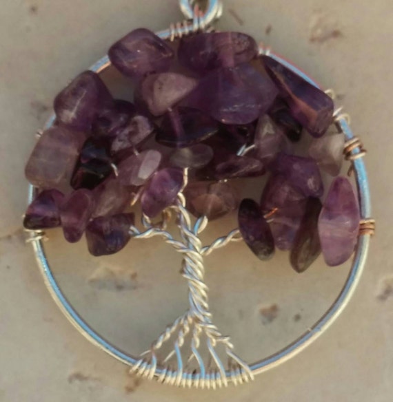 Amethyst Wire Wrapped Tree of Life Pendant