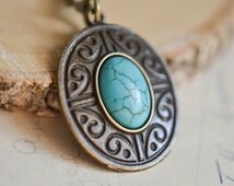 Popular items for turquoise medallion on Etsy
