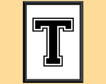 Varsity letter t | Etsy