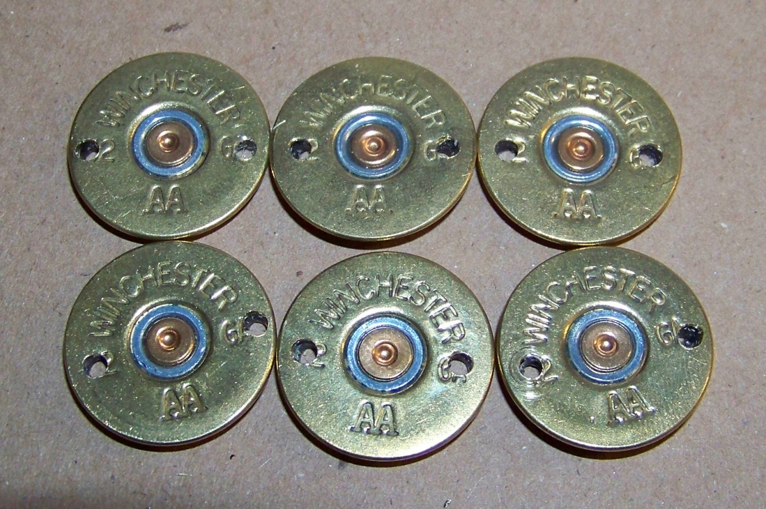 12 gauge shotgun shell Cut and Drilled brass ends Lot of 10
