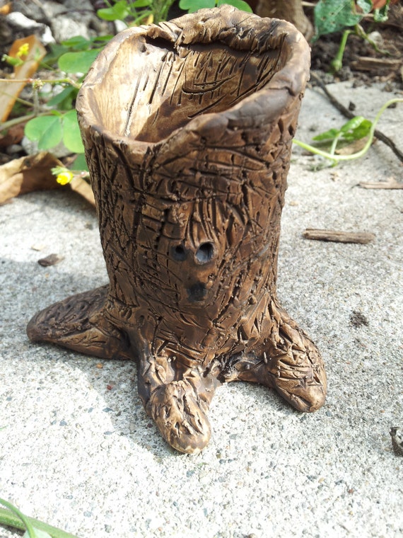 Magickal hollow tree stump hand painted and sculpted from