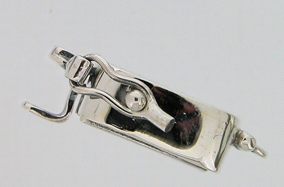 Box Clasp in sterling silver with safety catch and organic