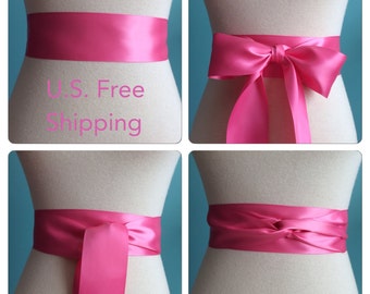 Hot pink sash | Etsy