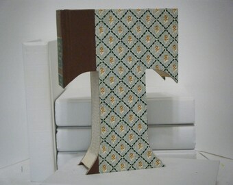 BOOK LETTER (T) Book Art, Book Cut Letters,Teachers Gift, Librarian ...