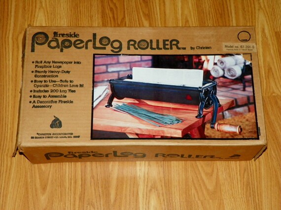 Vintage Black Fireside Paper Log Roller by by LocoCocosTreasures