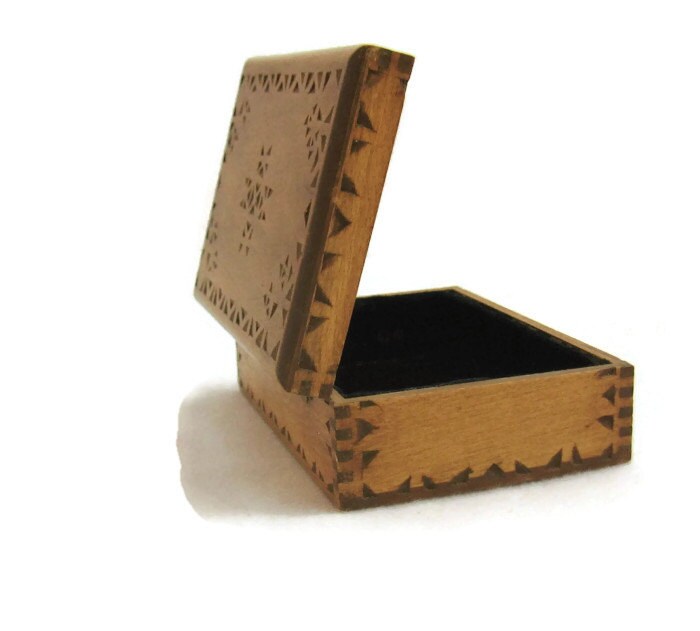 Wooden Box with Hand Carved Geometric Design – Haute Juice