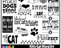Unique kitty clip art related items | Etsy