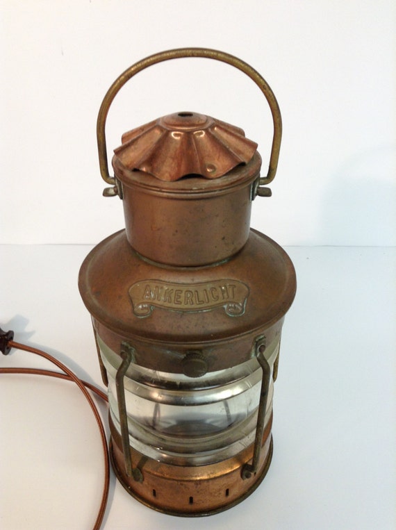 Nautical Vintage Brass Lamp Lantern Ankerlicht DHR Den Haan