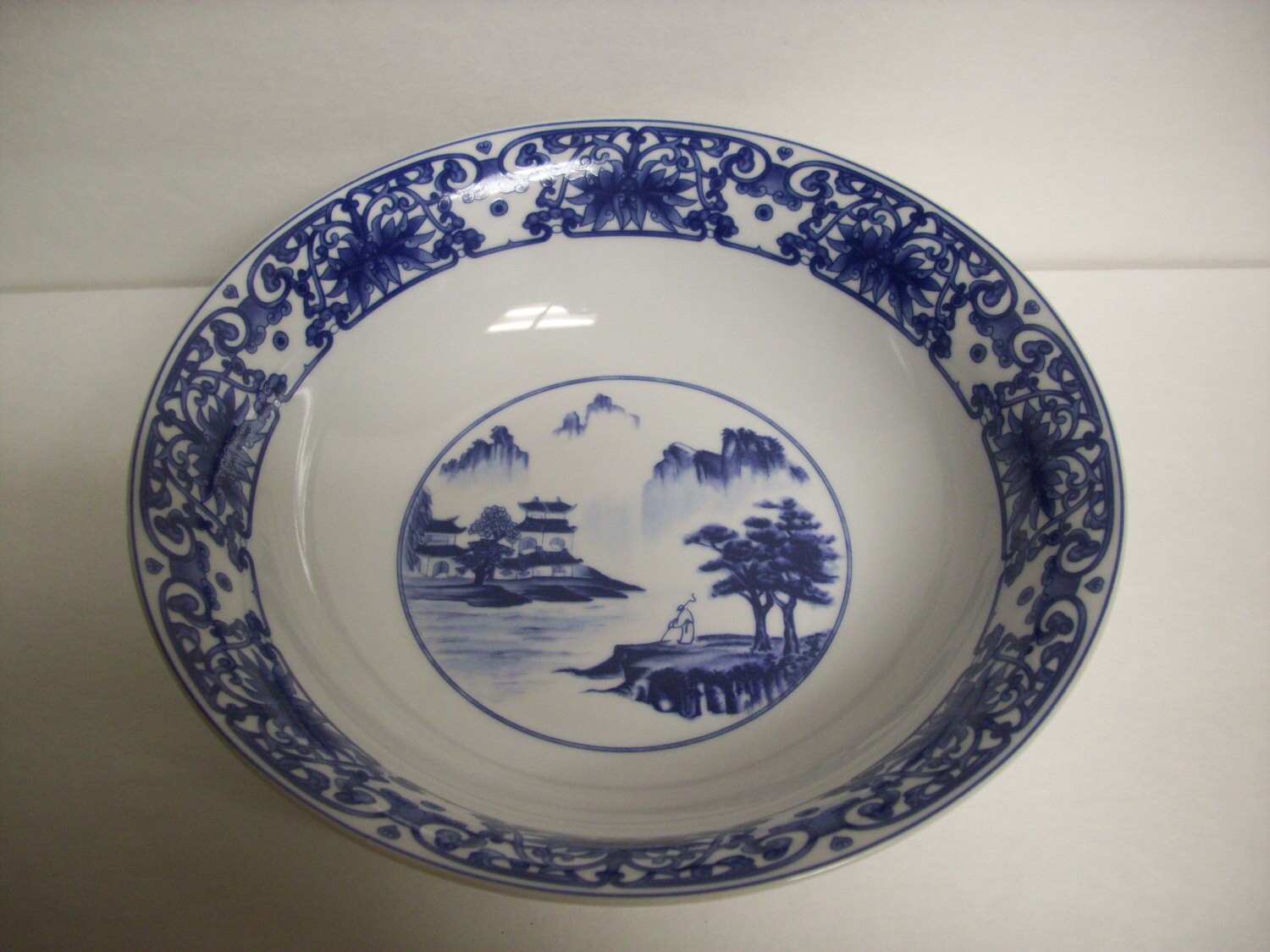 Canton Blue Vegetable Serving Bowl Collectibles Housewares Dinnerware ...